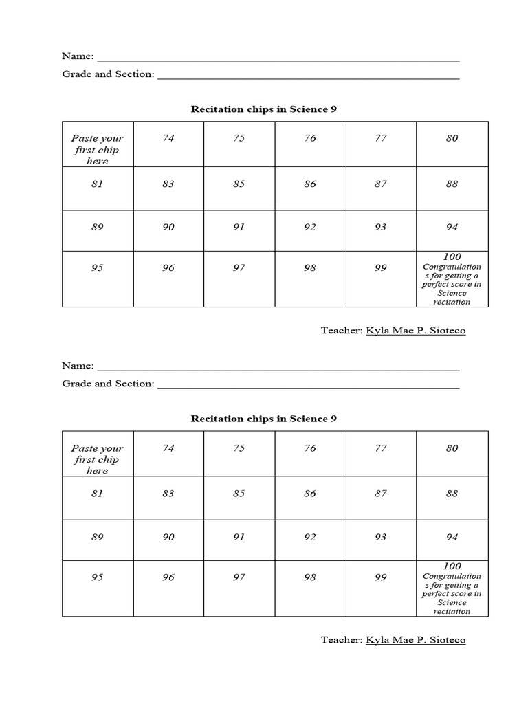 Recitation Chips | PDF