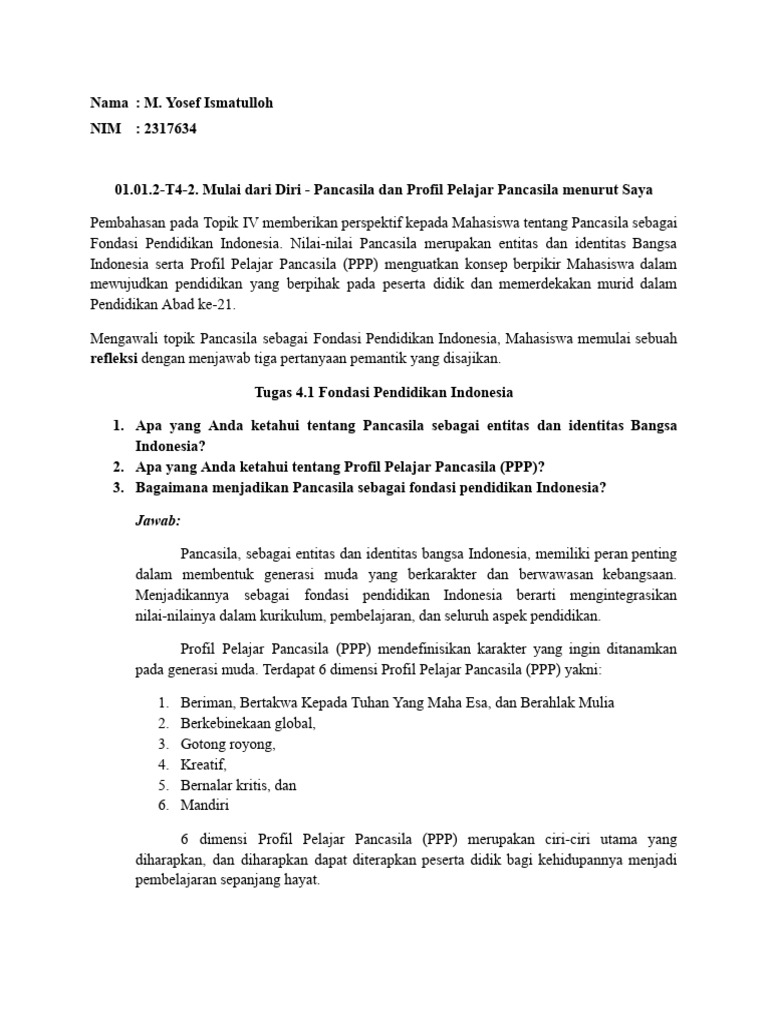 Pancasila: Fondasi Pendidikan Indonesia | PDF