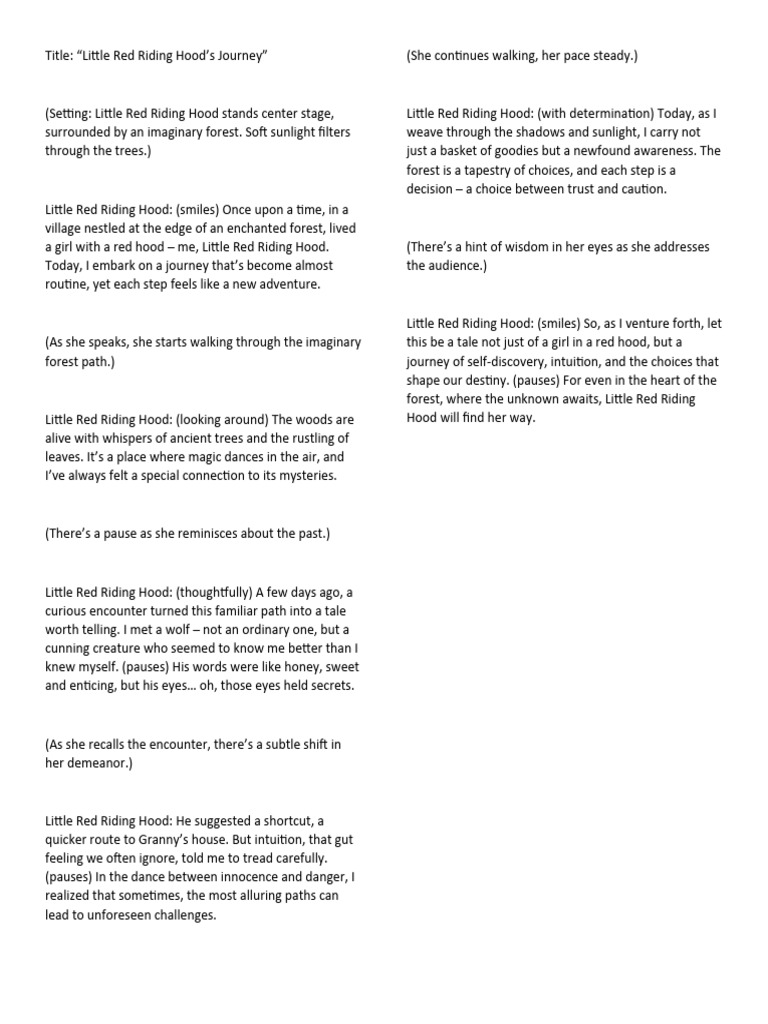 Script.. Little Red Riding Hood | PDF | Little Red Riding Hood