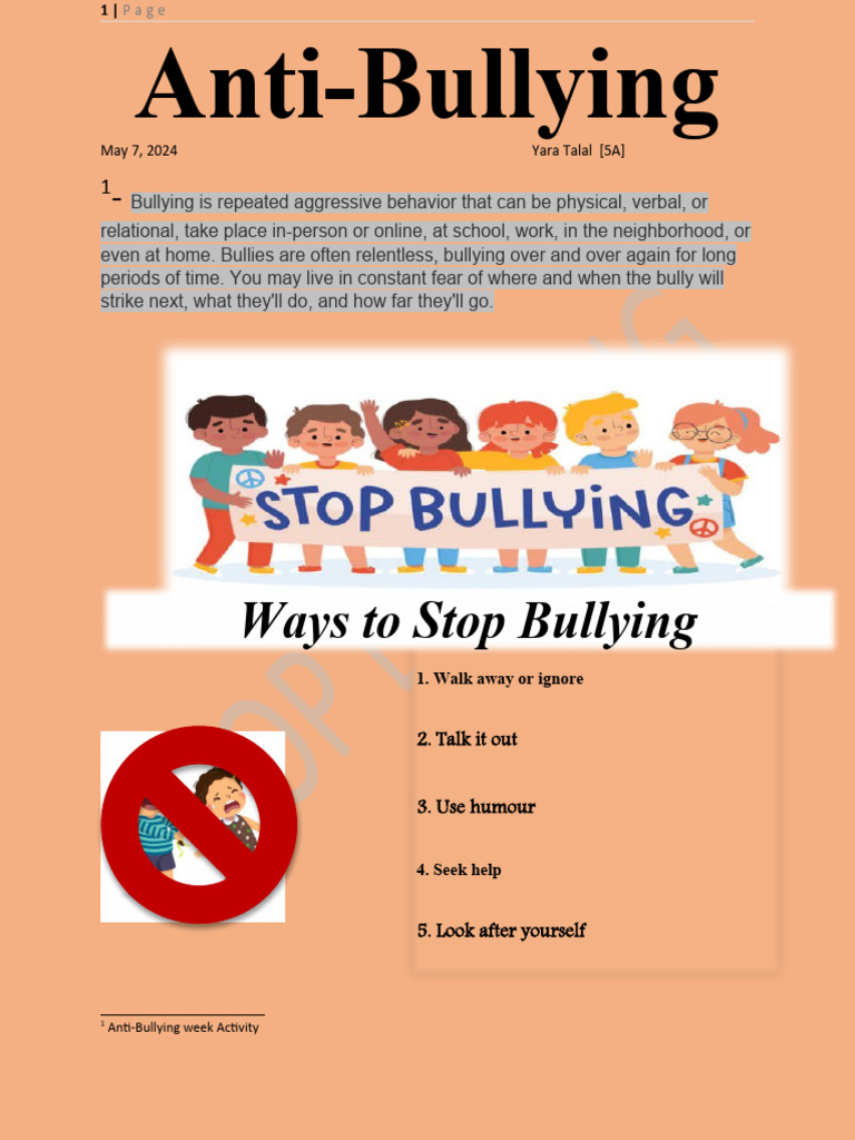 Graphics Exam-Anti Bullying | PDF | Self-Improvement