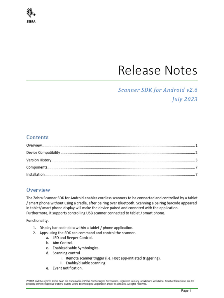 Release Notes Android SDK | Download Free PDF | Android (Operating ...