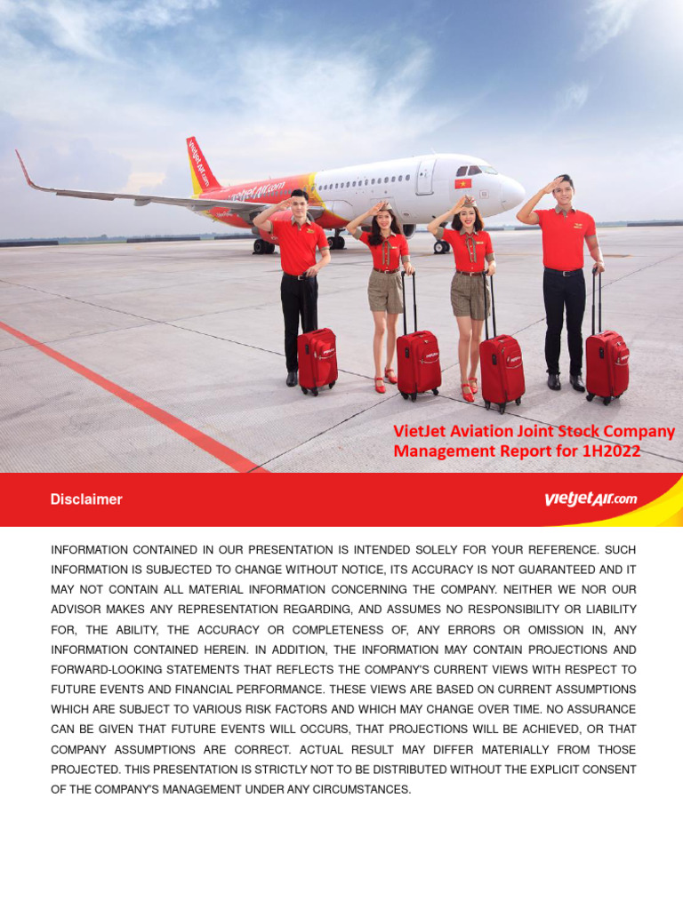 VietJet Aviation 1H2022 Management Report | PDF | Airlines | Low Cost ...