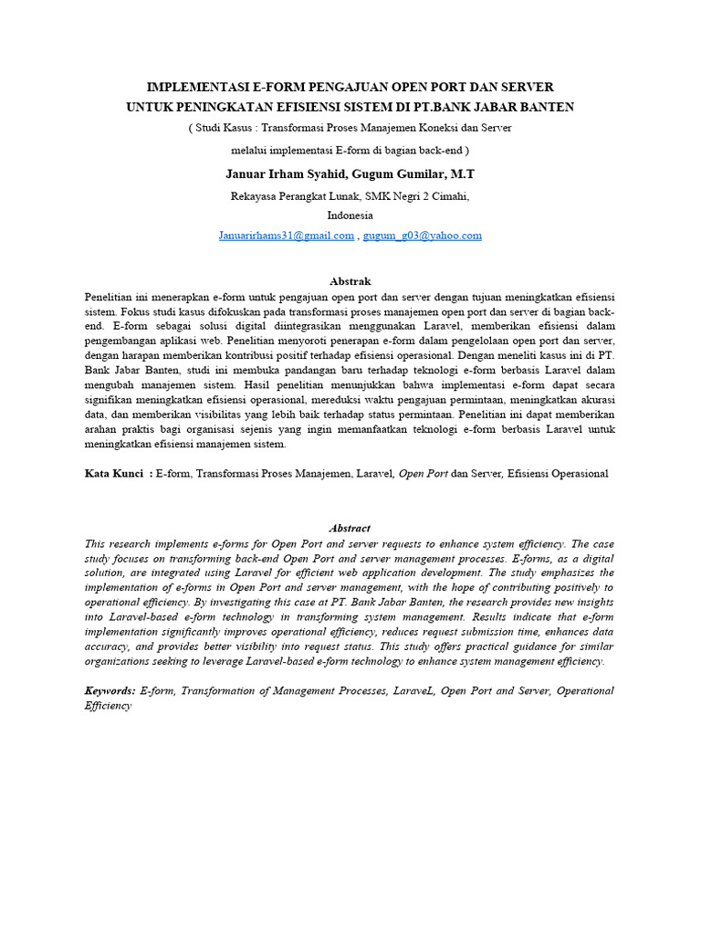 Implementasi E-Form J | PDF