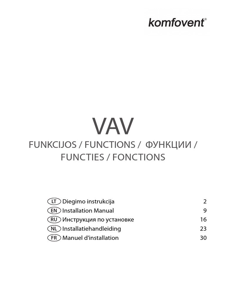 Komfovent DOMEKT Instrukcja Kalibracji Trybu Kontroli Przeplywu VAV Ventia | PDF