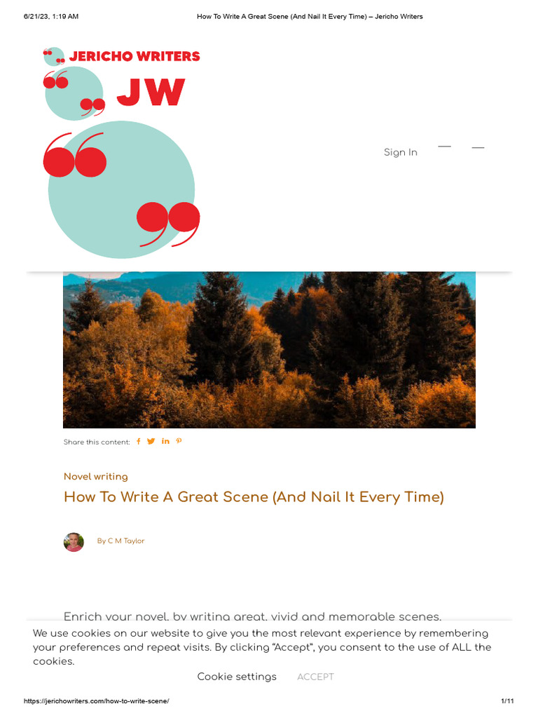 How to Write a Great Scene (and Nail It Every Time) – Jericho Writers | PDF | Motivation ...