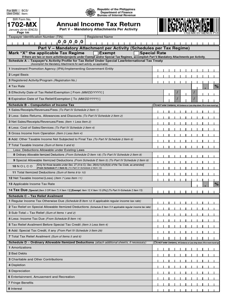 1702 MX Attachments | PDF | Tax Deduction | Tax Exemption