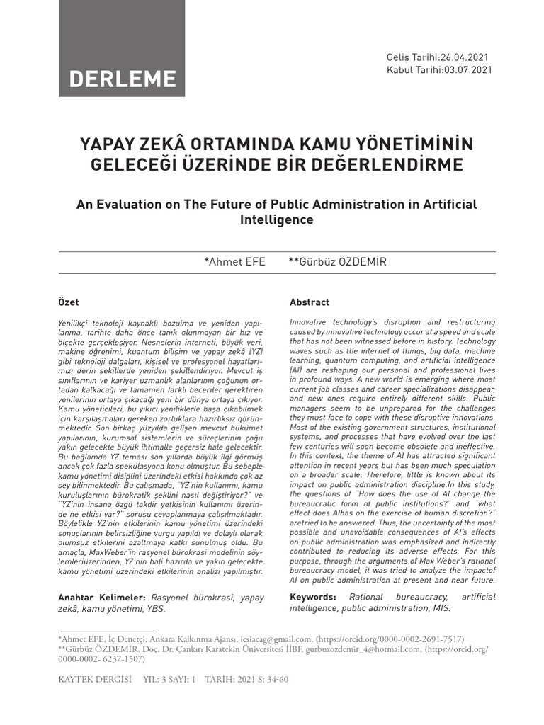 Yapay Zek - Ortaminda Kamu y - Net - M - N - N Gelece - Zer - Nde B - R de - Erlend - Rme ...
