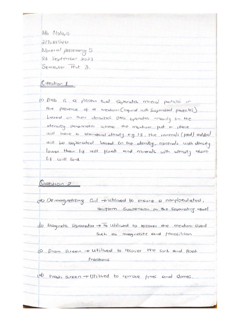 MG Molapo Test 3 | PDF