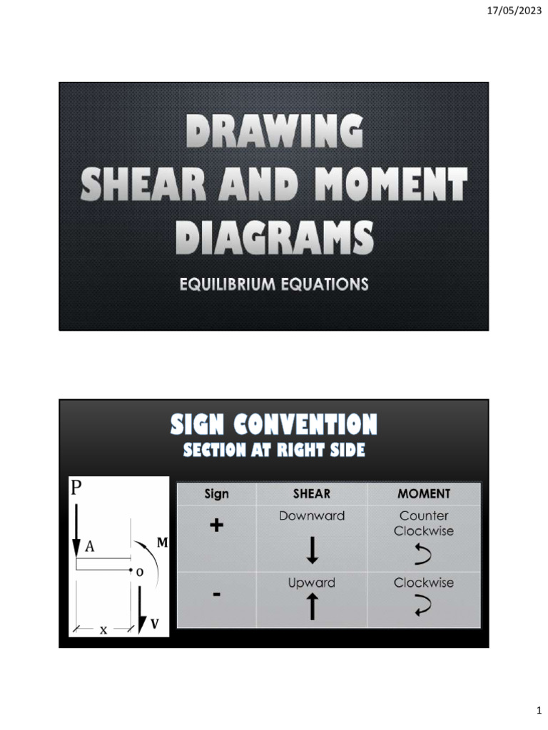 Shear and Moment Diagram Guide | PDF | Mechanics | Applied And ...