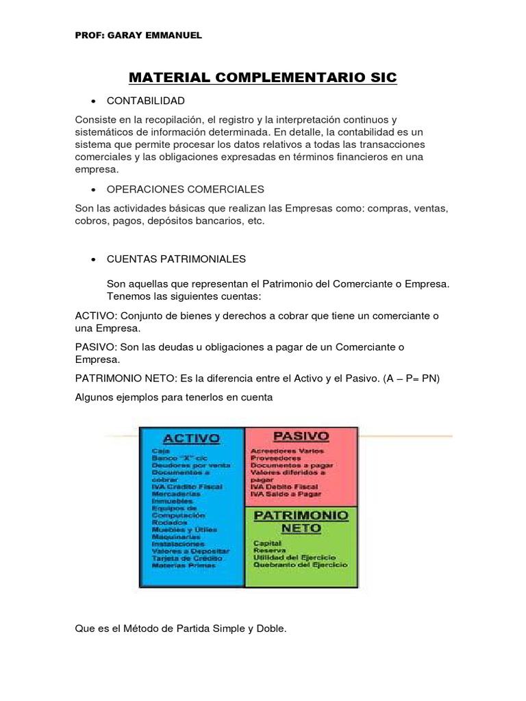 Material Complementario Sic Conceptos Basicos | PDF | Contabilidad | Negocios económicos