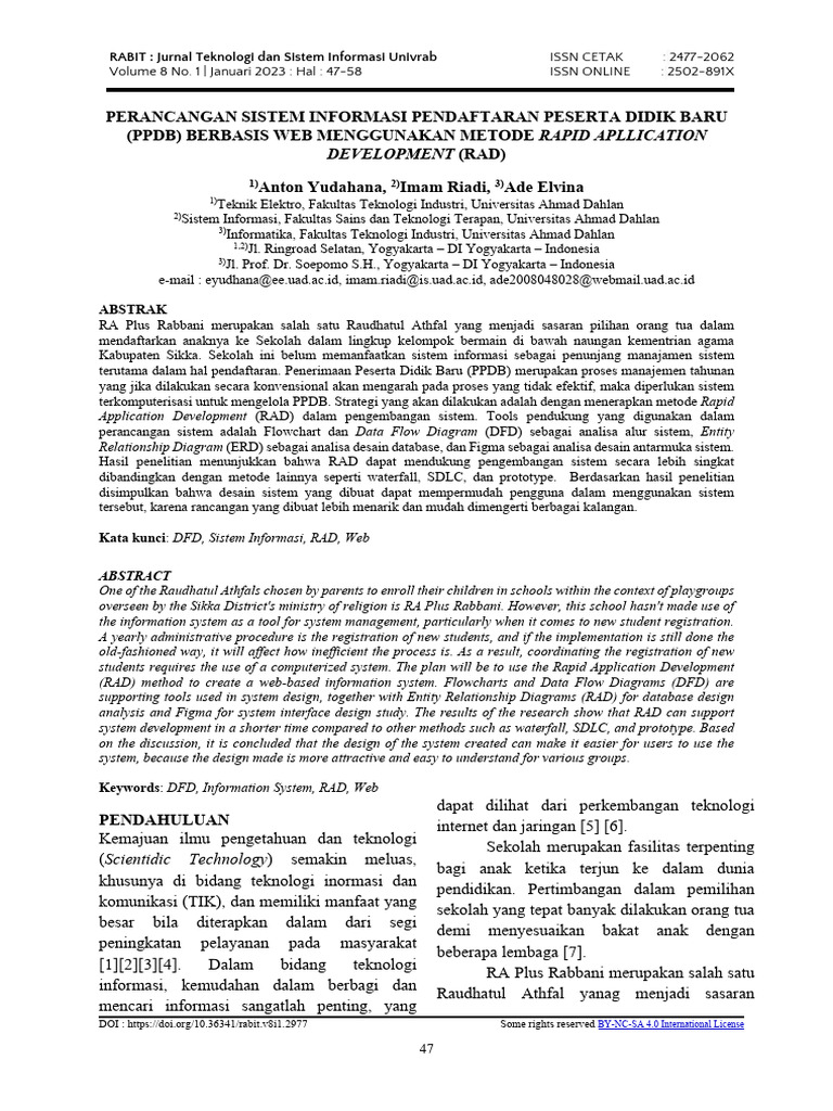 Perancangan Sistem Informasi Pendaftaran Peserta D | PDF