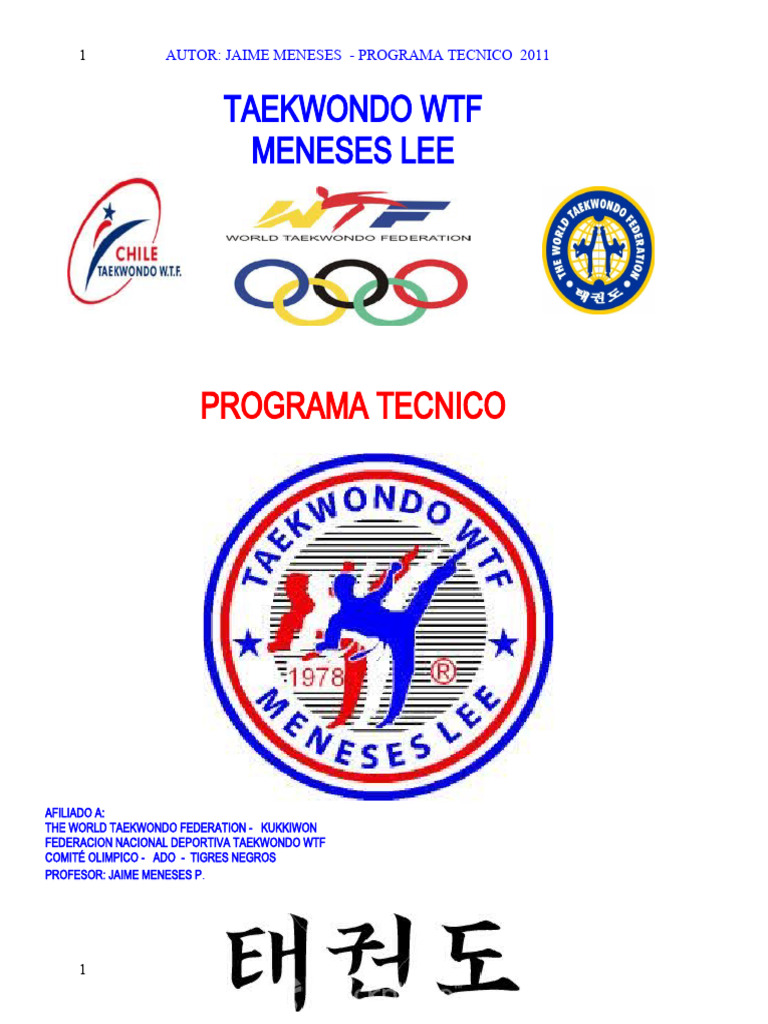 Programa Gup WTF | PDF | Taekwondo | Juegos Olímpicos de verano