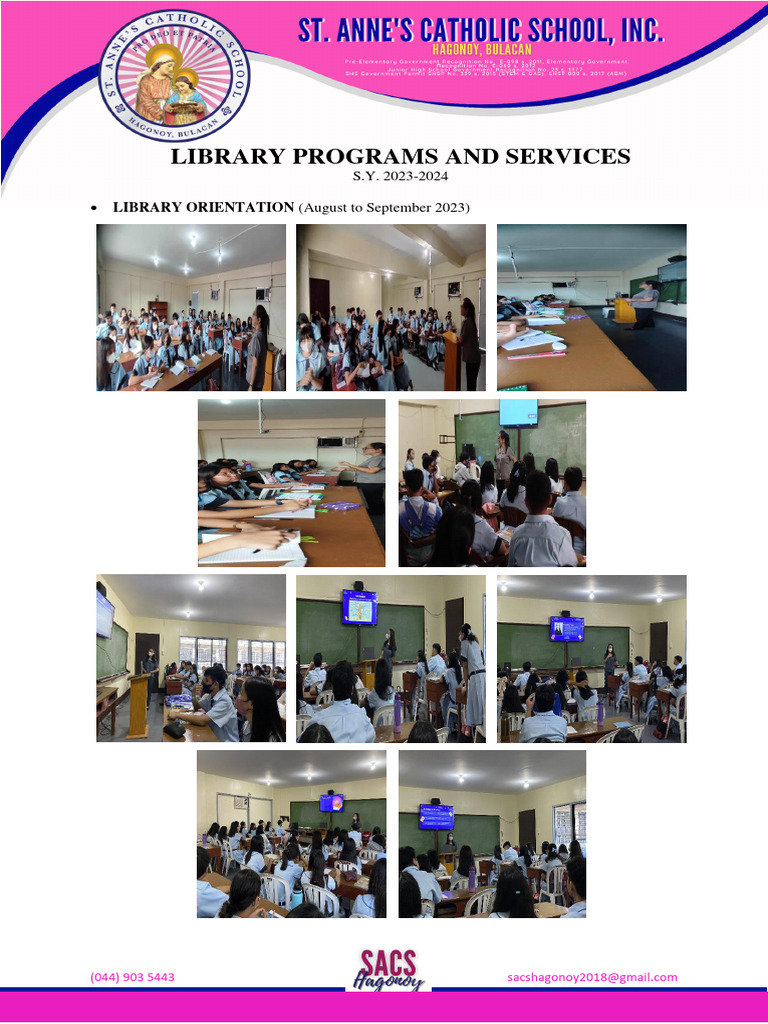 Library Programs & Services 2023-2024 | PDF