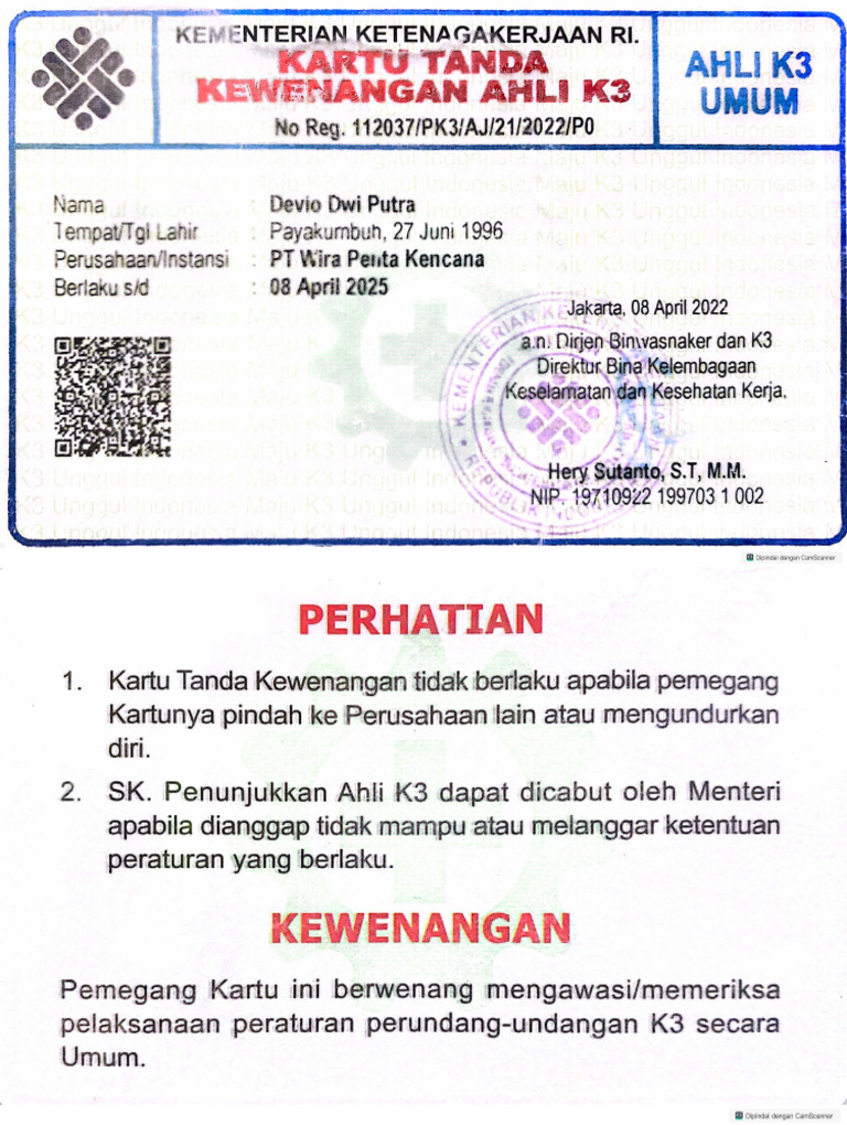 Sertifikasi Ahli K3 Umum | PDF