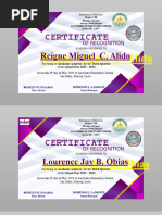 Matatag Certificate With Honors | PDF