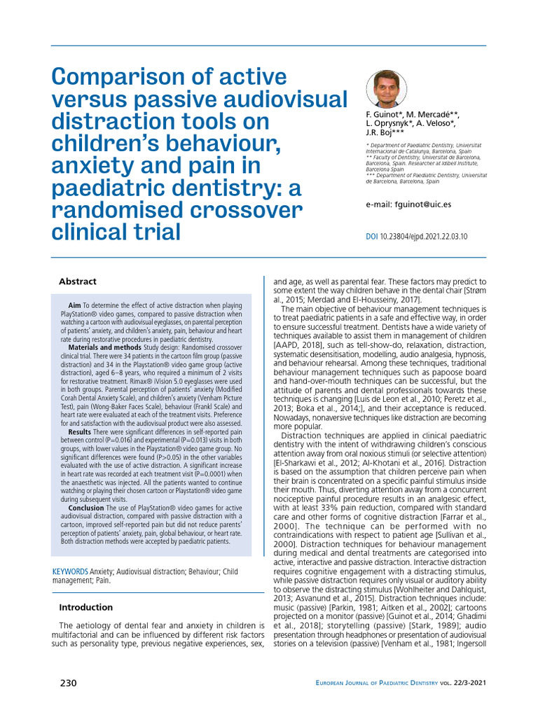 Comparison of Active Versus Passive Audiovisual Distraction Tools On ...
