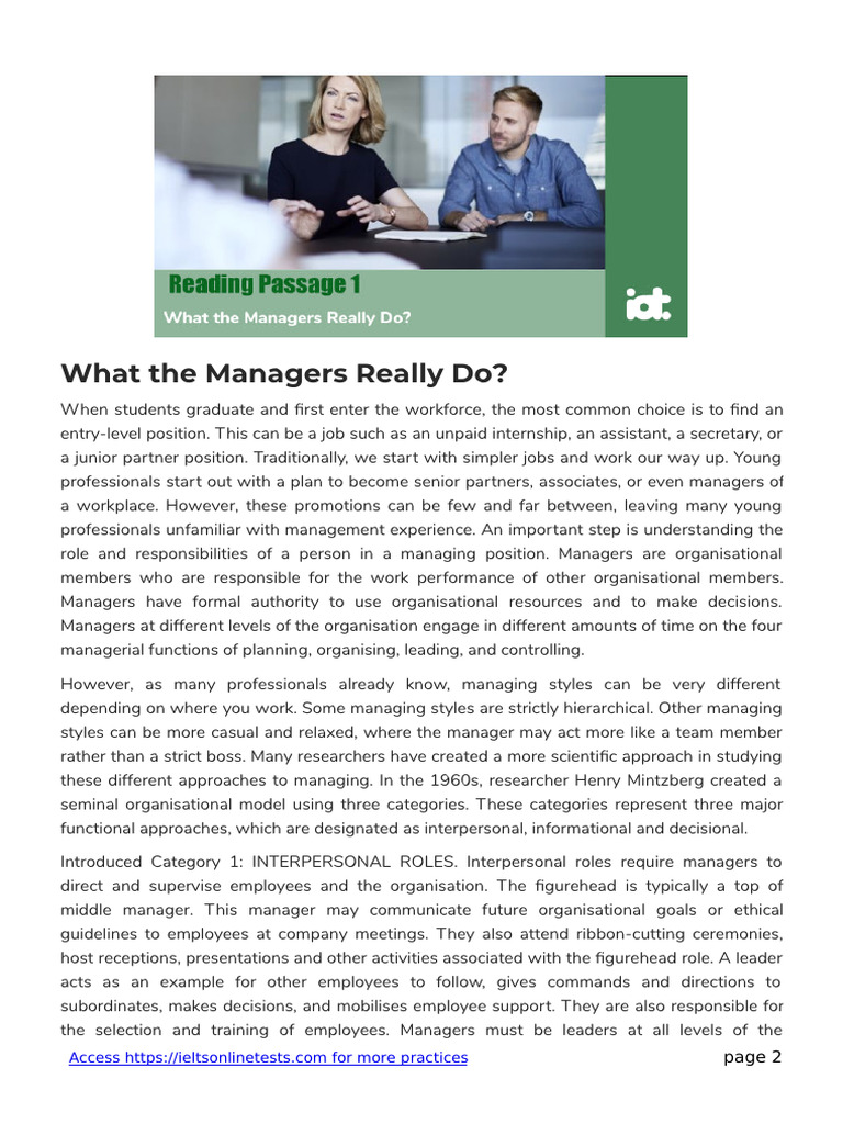 What The Managers Really Do | PDF | Concept | Business