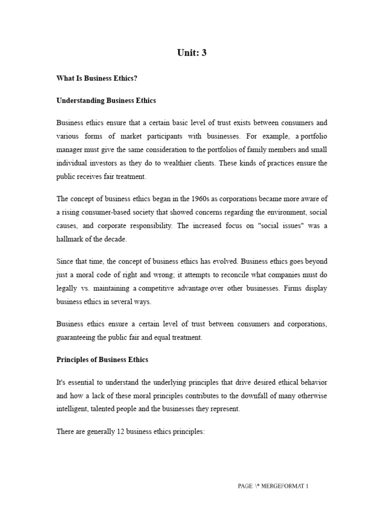 Unit 3 | PDF | Business Ethics | Corporate Social Responsibility