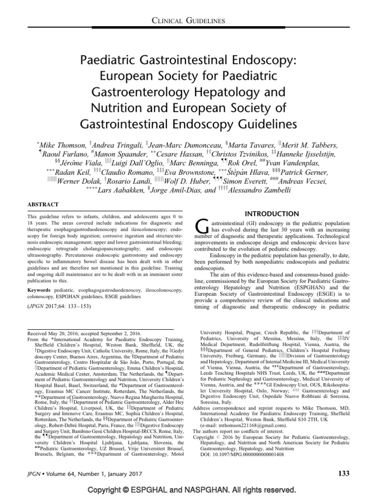 Pediatric Gastrointestinal Endoscopy Guidelines | PDF | Ulcerative ...