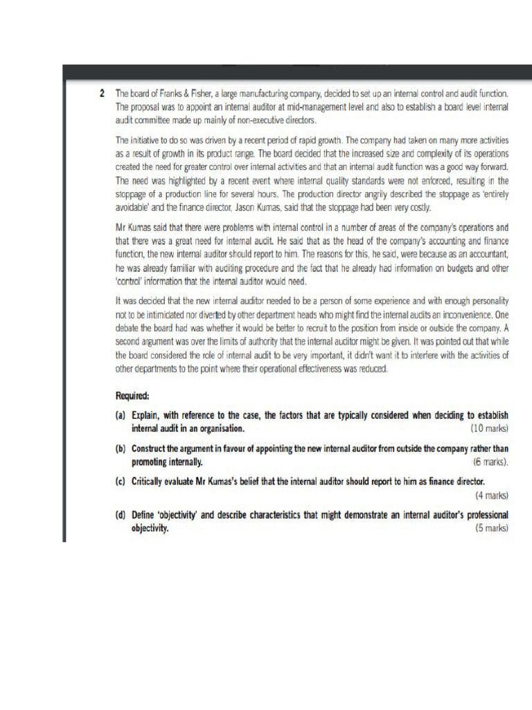 Case Study Audit Committee | PDF