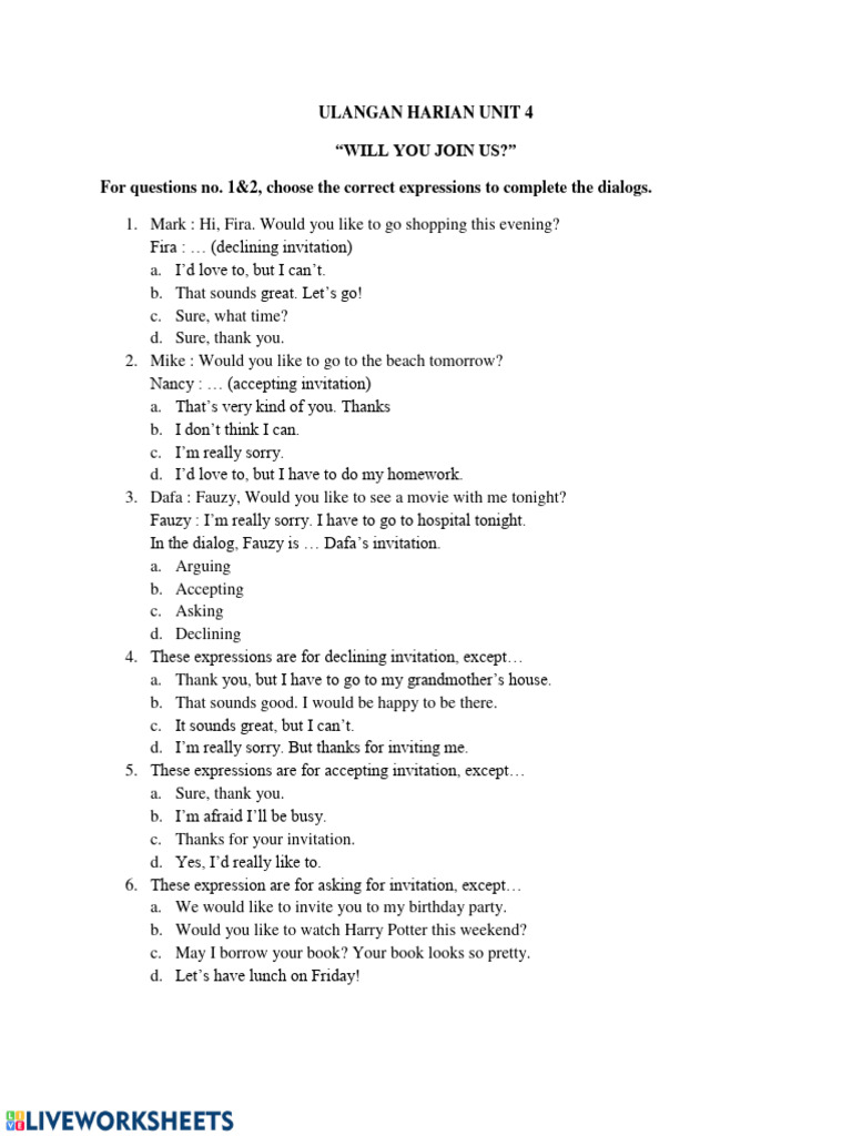 Kelas 8 - Let's Inviting To Do Something - Permission - Sem1 | PDF