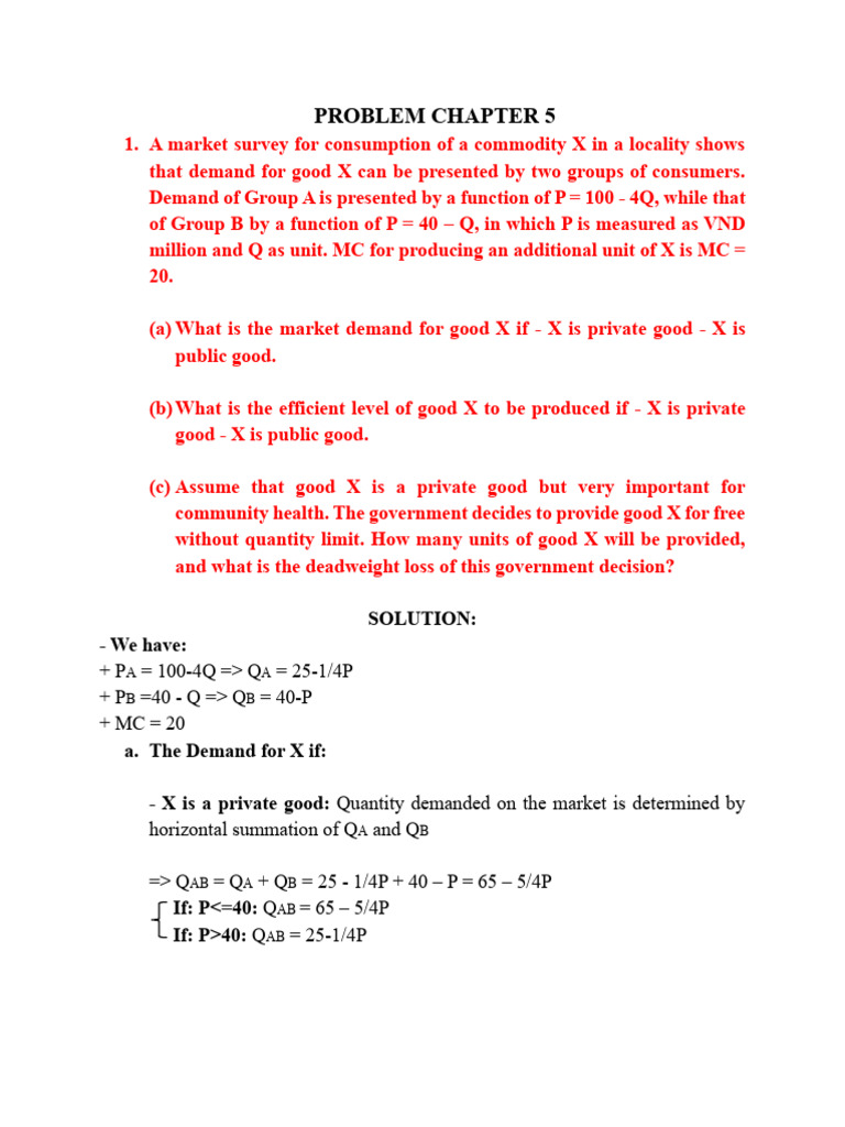 Answers Key. Problem Set Chapter 2. Lecture 5.6 | PDF | Demand | Economies