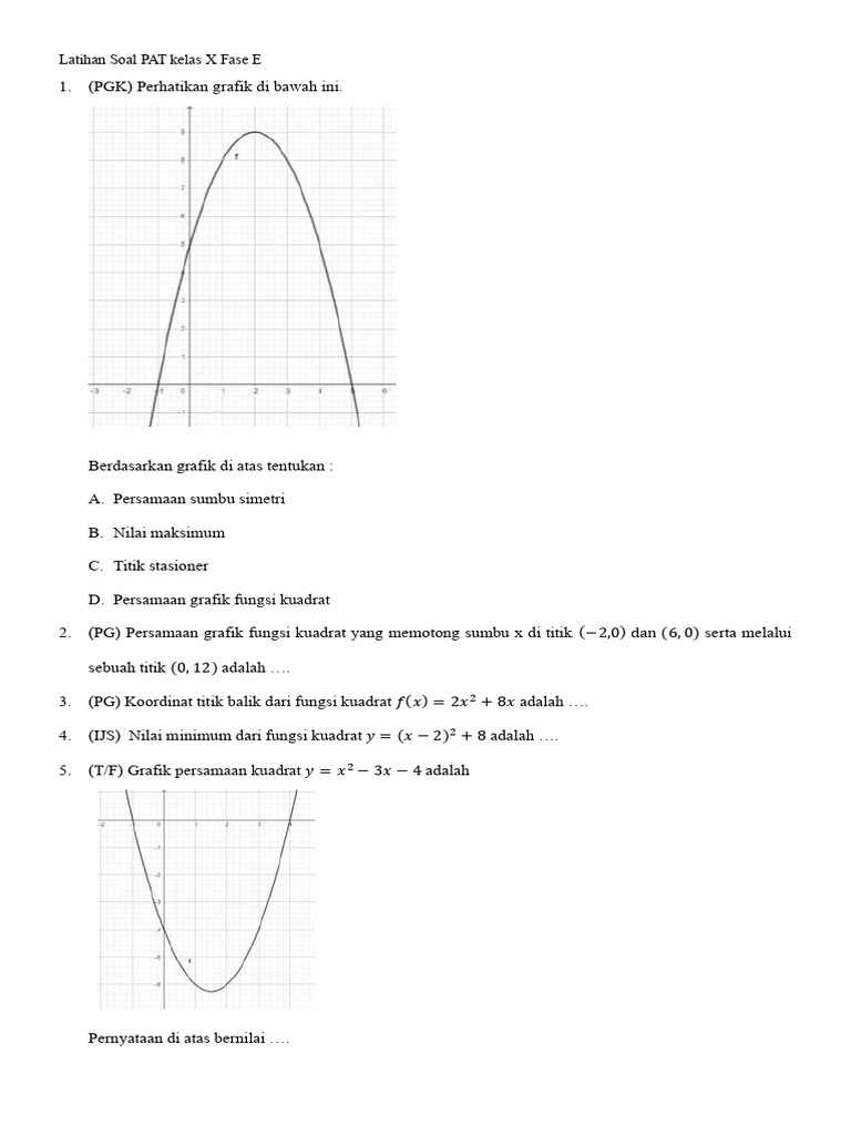 Latihan Soal PAT Kelas X Fase E | PDF