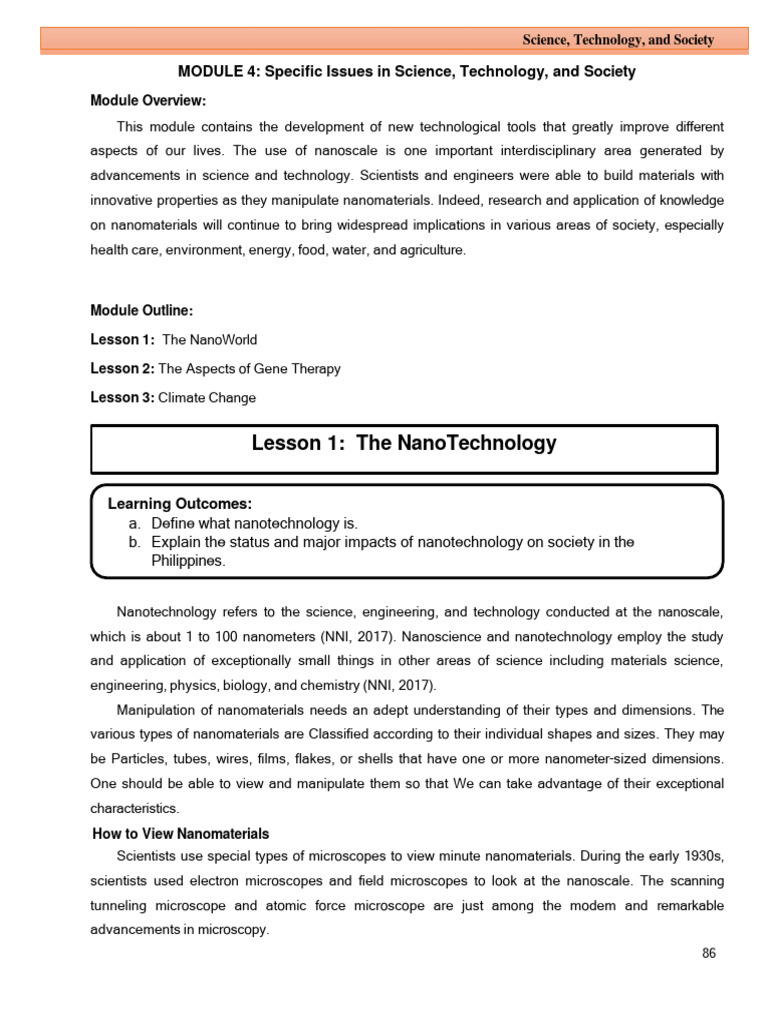 Module 1 Sts | PDF | Microscope | Nanotechnology