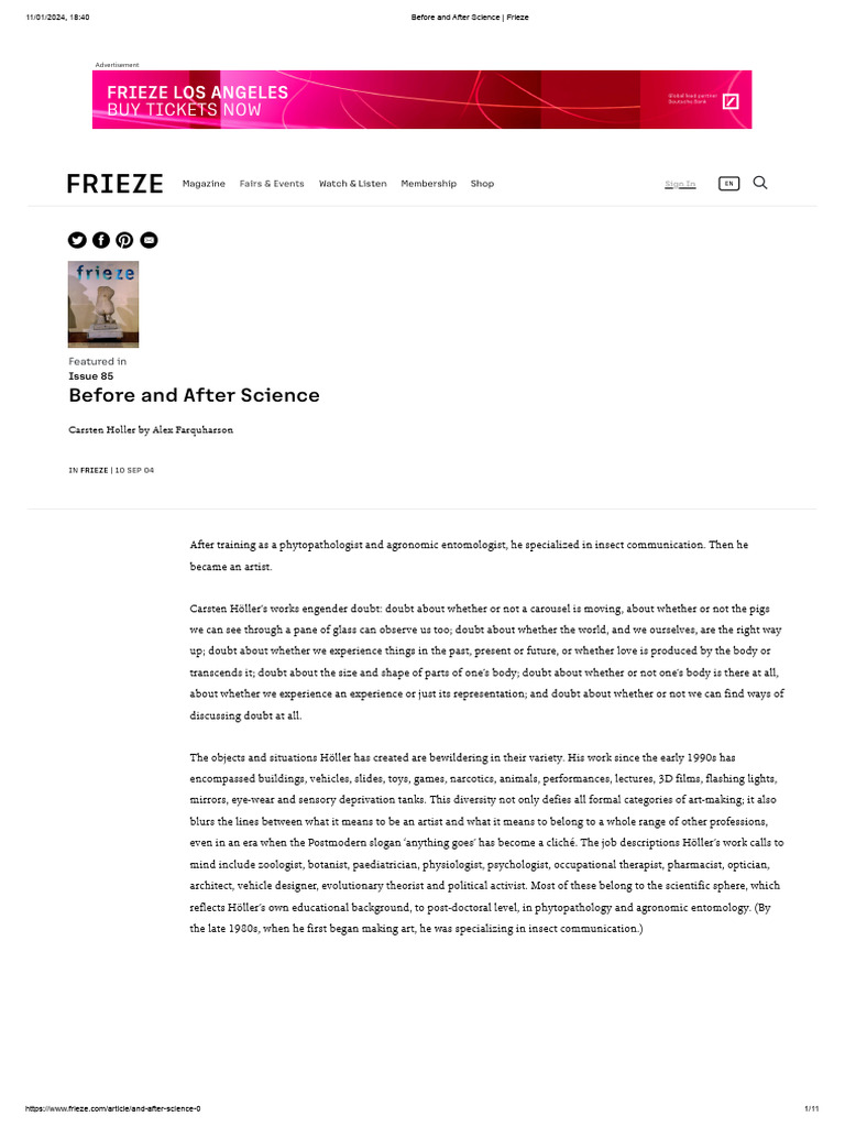 Before and After Science - Frieze | PDF
