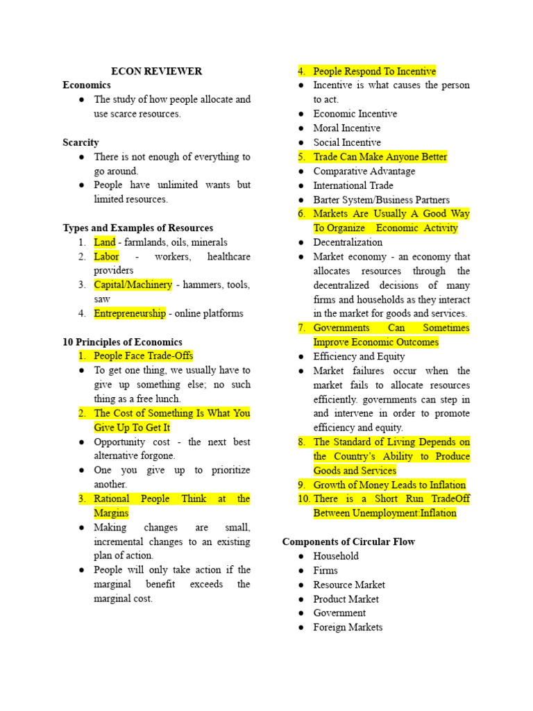 Econ Reviewer | Download Free PDF | Supply (Economics) | Demand