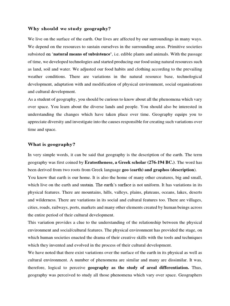 1.1 Meaning of Geography | PDF | Geography | Earth Sciences