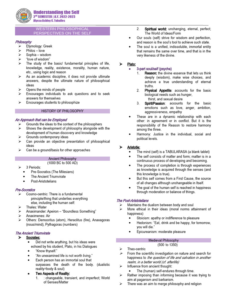 Understanding The Self | Download Free PDF | Philosophy Of Self | Soul