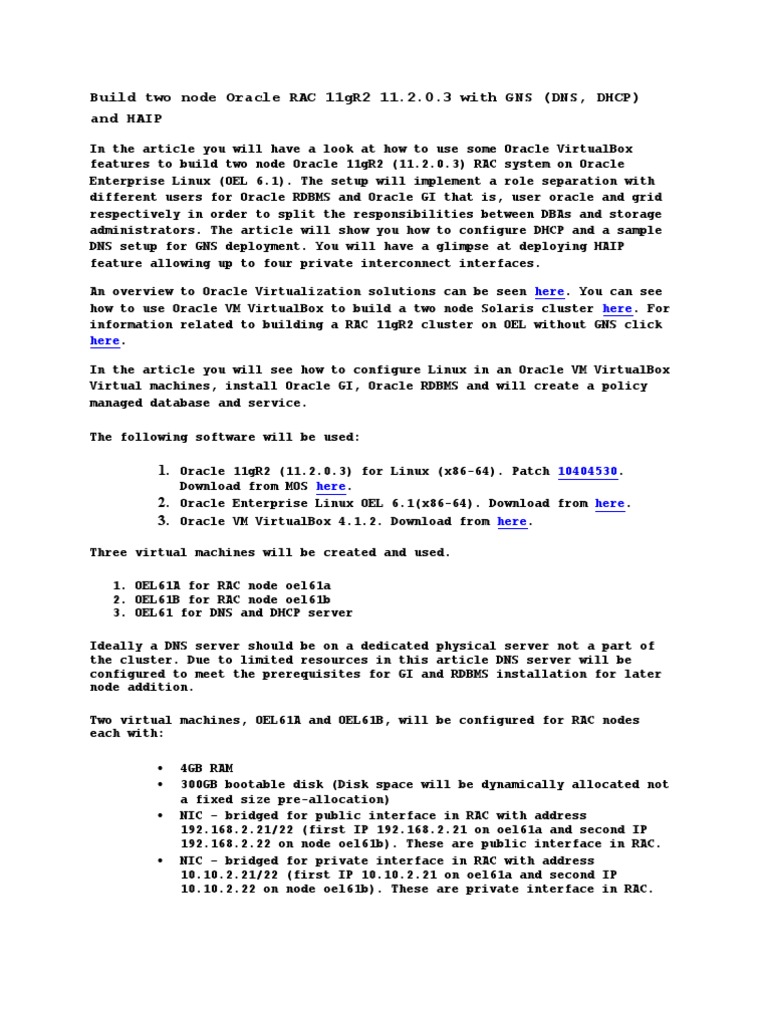 Build Two Node Oracle Rac 11gr2 11-2-0 3 With Gns DNS DHCP and Haip1 ...
