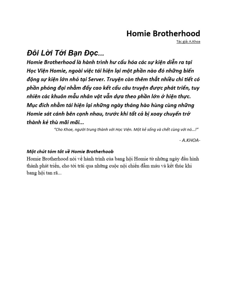 Homie Brotherhood | PDF