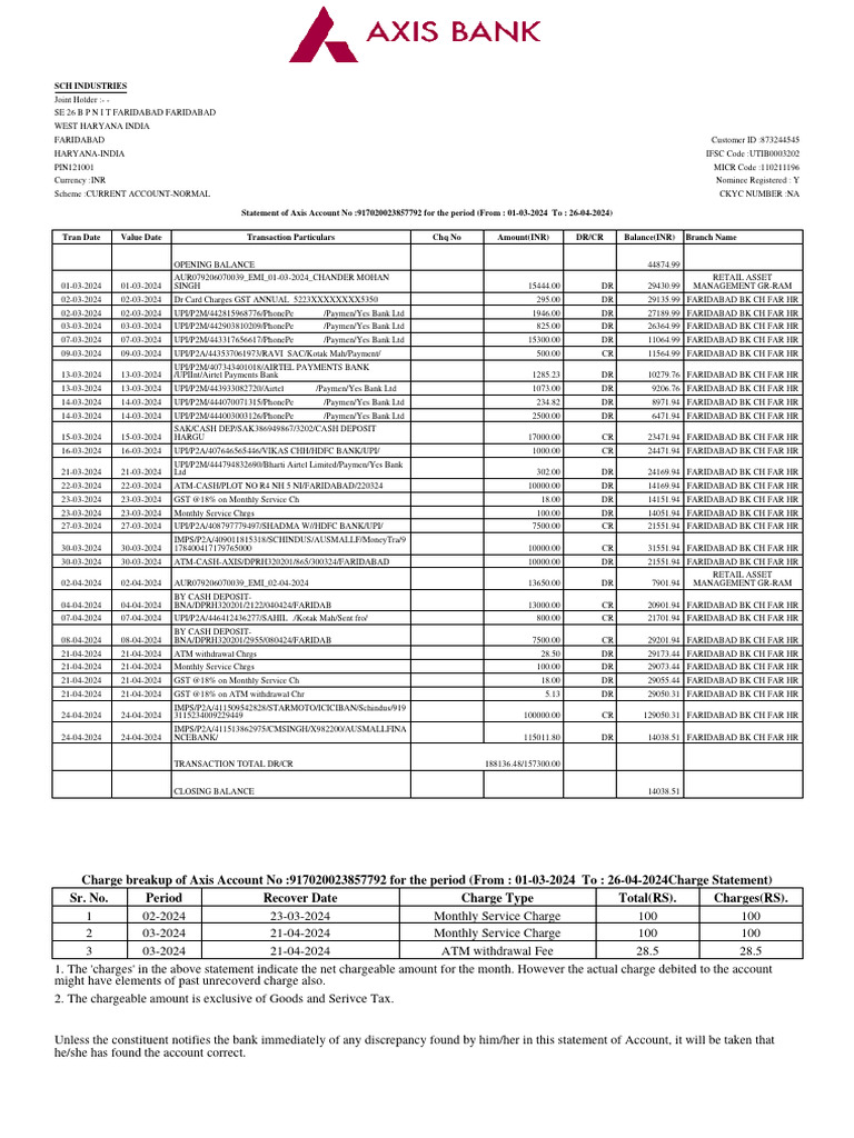 Account Statements | Download Free PDF | Banks | Debit Card