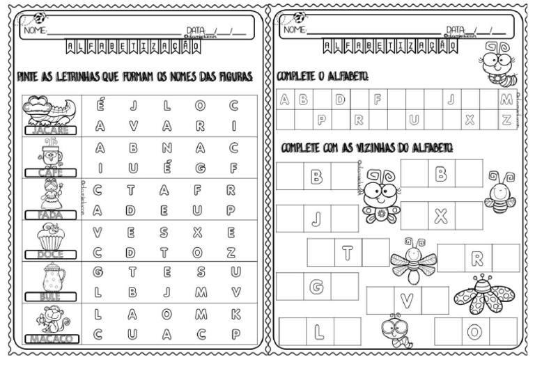 Atividades De Alfabetização Nível Pré Silábico Pdf