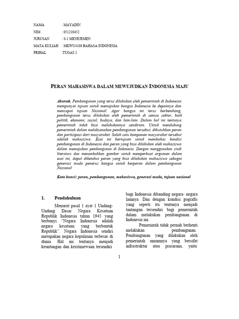 Mkwu4108 Bahasa Indonesia - Tugas 2 | PDF Mkwu4108 Bahasa Indonesia - Tugas 2 | PDF