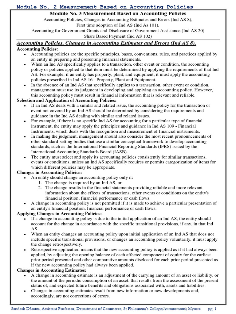 Module No. 3 Measurement Based On Accounting Policies | PDF | Fair ...