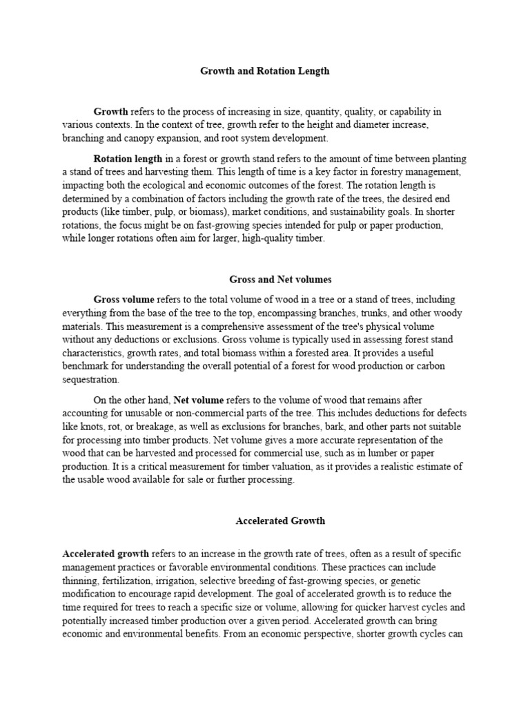 Understanding Tree Growth and Rotation Length | PDF | Lumber | Wood