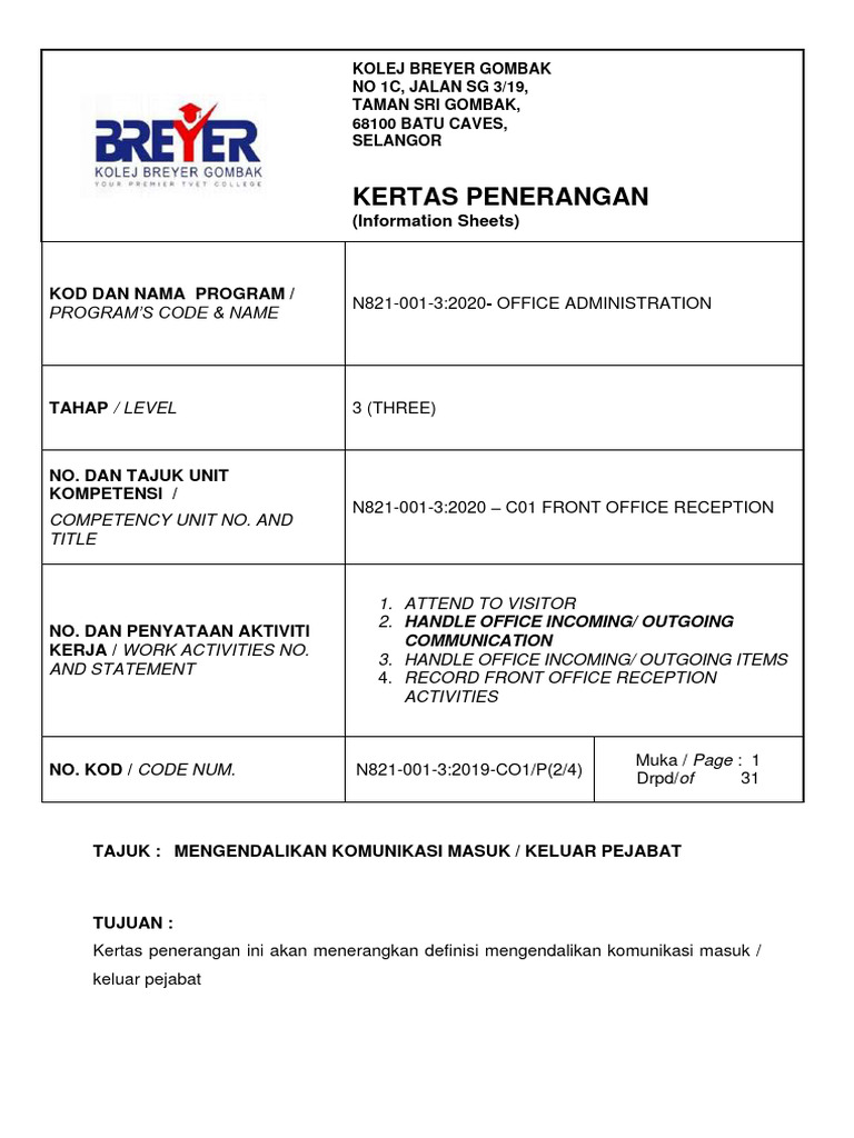 Kertas Penerangan - Wa 2 | PDF