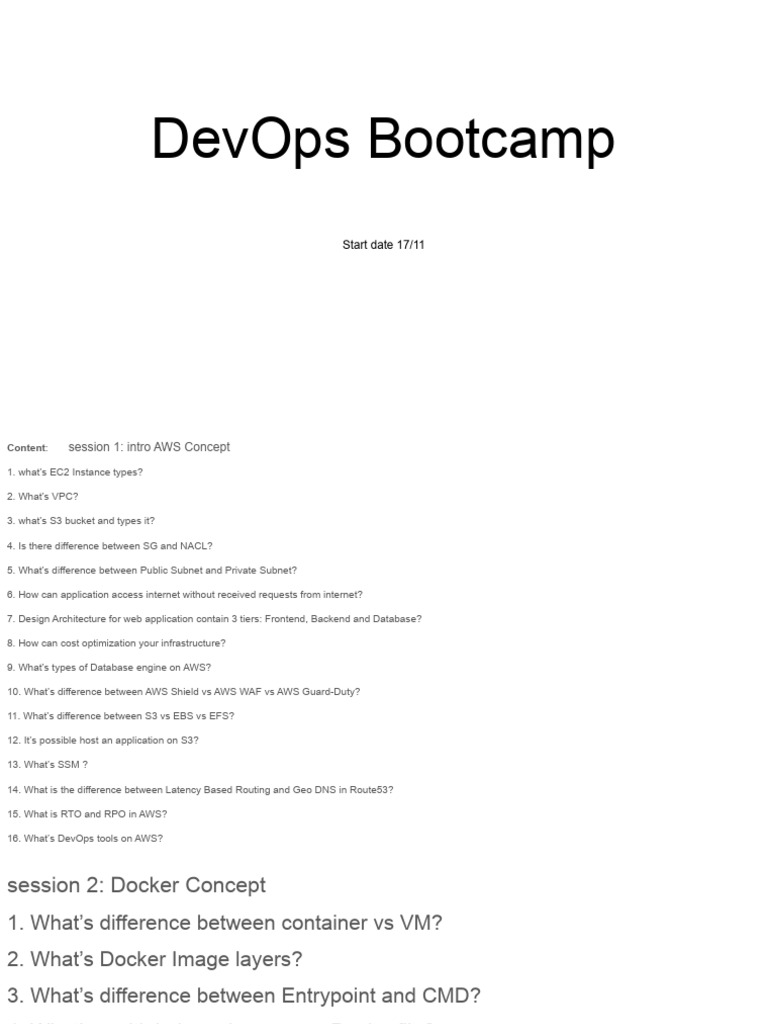 DevOps Bootcamp Start Date 10 - 11 | PDF | Encryption | Software
