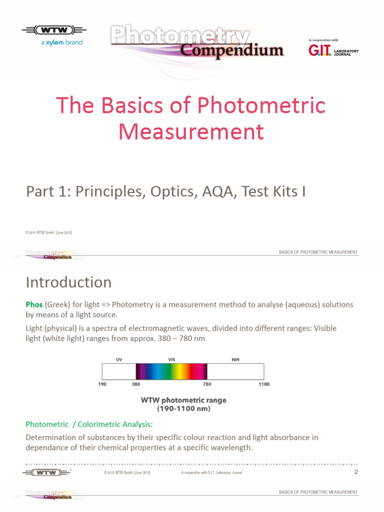 Photometry | PDF | Absorbance | Ultraviolet–Visible Spectroscopy