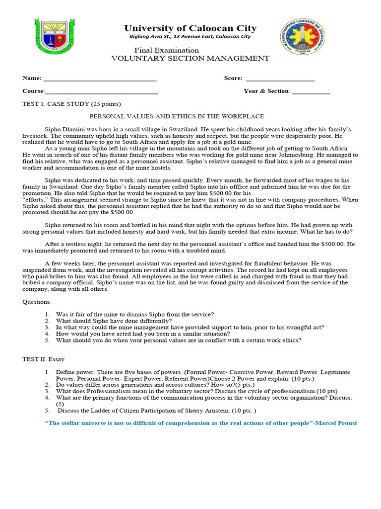 Voluntary Sector Final Examination 3.5.24 | PDF | Bribery