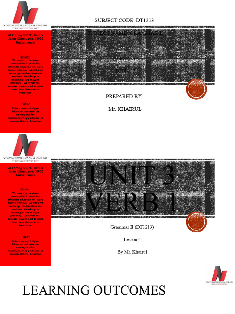 Topic 3 Lesson 4 | PDF | Verb | English Language