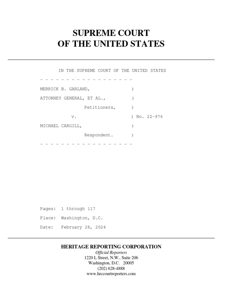 Transcript of SCOTUS Arguments 2-28-2024 | PDF | Trigger (Firearms) Transcript of SCOTUS Arguments 2-28-2024 | PDF | Trigger (Firearms)