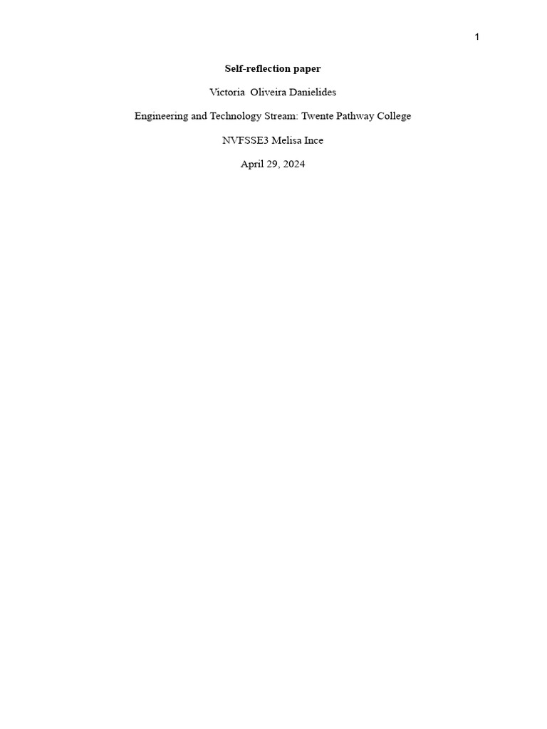 Self-Reflection Paper t3 | PDF | Conflict Resolution | Behavior Modification