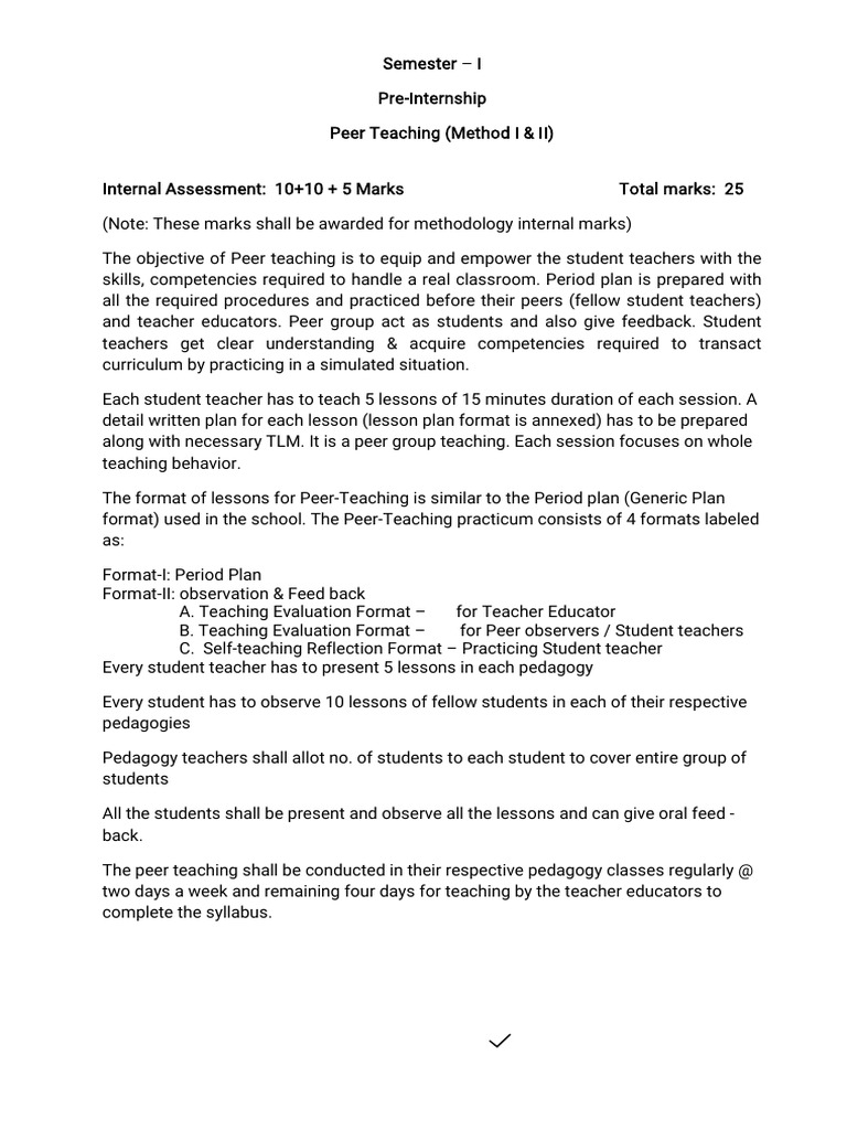 Peer Teaching Practicum Overview | PDF | Teachers | Pedagogy
