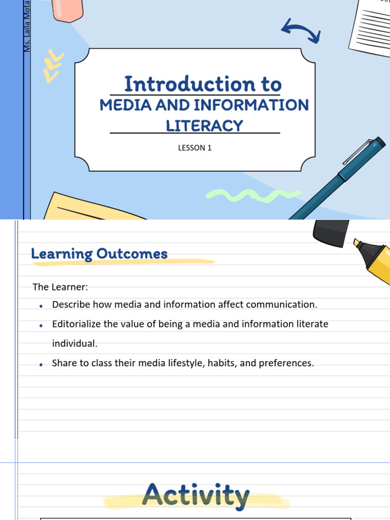 L1 - Intro To MIL | PDF | Communication | Nonverbal Communication