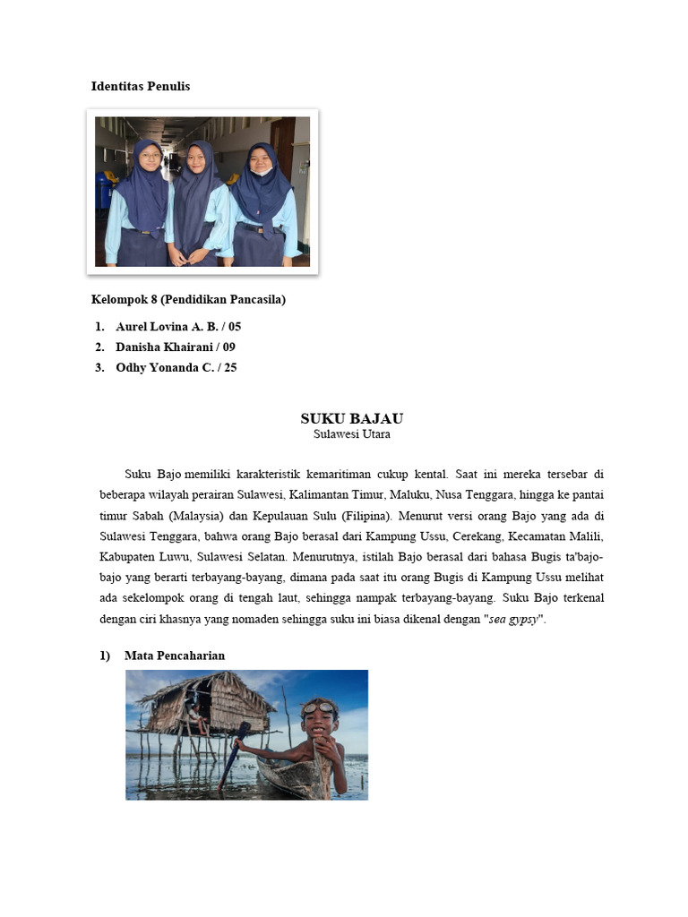 Suku Bajo: Kehidupan dan Budaya Maritim | PDF