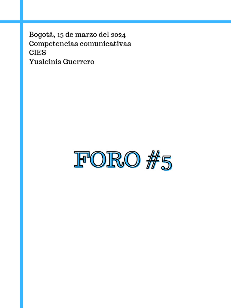 Foro 5, Competencias Comunicativas | PDF